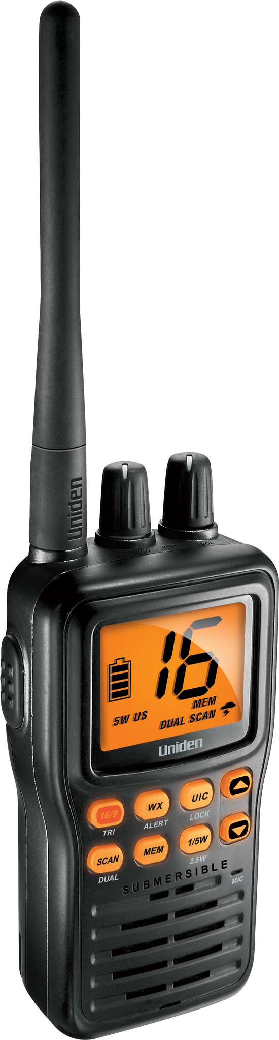 Uniden MHS75 Submersible Handheld Two-Way VHF Marine Radio – Uniden ...